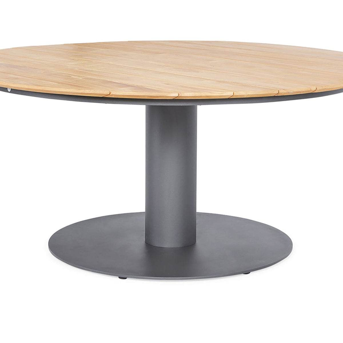 SUNS Grado tafel Ø120 x 75,5 cm - Teak blad / Matt royal grey frame ...